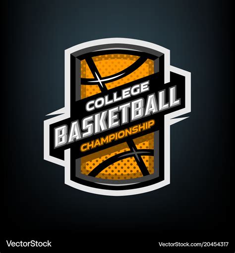 College Basketball Sports Logo Emblem Royalty Free Vector