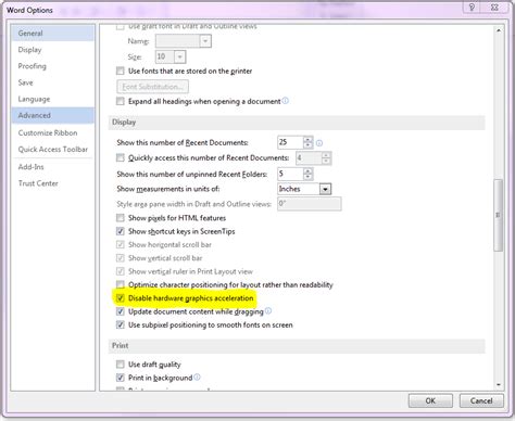 Office 2013 Locking Up Disable Hardware Graphics Acceleration Software Spiceworks Community