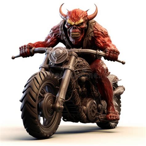 Scary Devil Motorcycle Realistic Hyper Detailed Rendering Stock Illustration Illustration Of