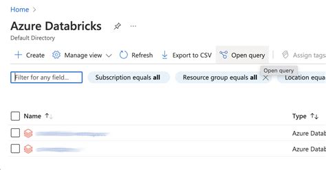 how to list azure databricks workspaces along with properties like