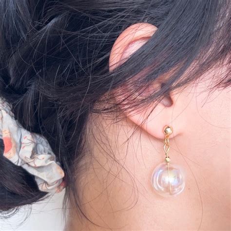 Blue Bubble Earrings Etsy
