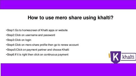 Renew Mero Share From Khalti Ppt