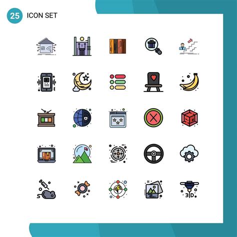 Universal Icon Symbols Group Of 25 Modern Filled Line Flat Colors Of