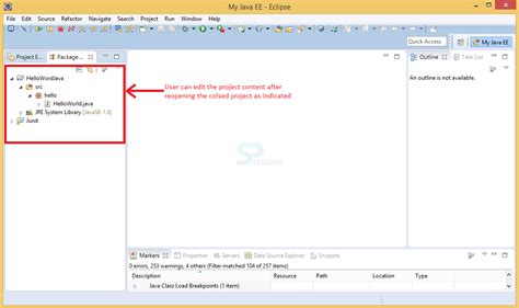 Eclipse Close And Reopen Project SPLessons