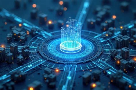 Industrial Iot Gateway Control Through Futuristic Connected Devices Stock Illustration