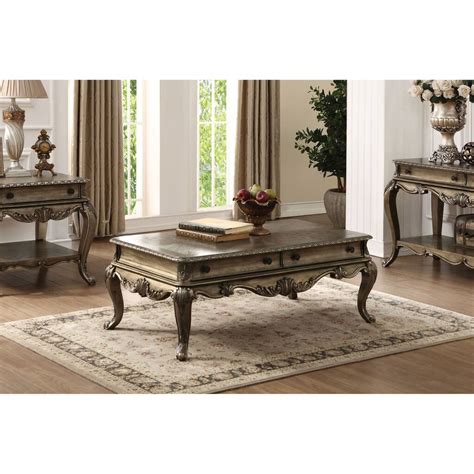 Acme Ragenardus Victorian Coffee Table In Vintage Oak Overstock
