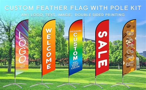 9ft 28m Personalised Feather Flag With Thick Aluminum Pole Kit