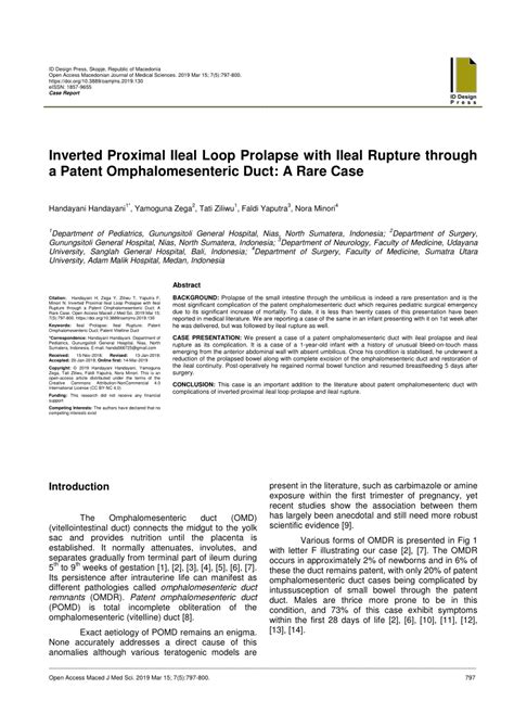 Pdf Inverted Proximal Ileal Loop Prolapse With Ileal Rupture Through