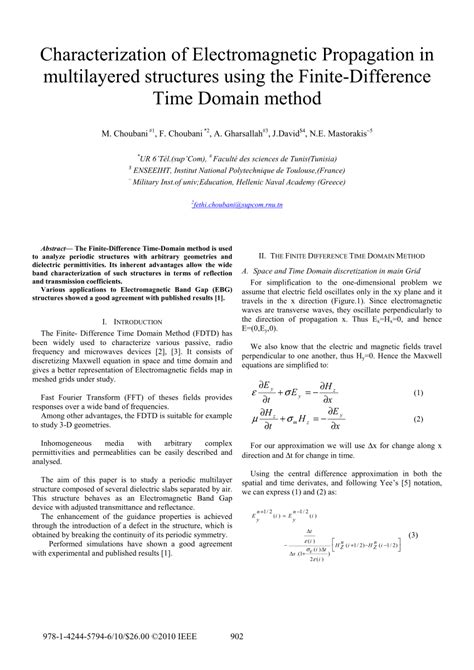 Pdf Characterization Of Electromagnetic Propagation In Multilayered Structures Using The