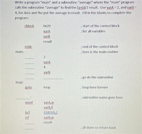 Solved Write A Program Main And A Subroutine Average Chegg