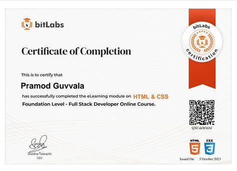 pramod guvvala on linkedin i am here with completion certificate of html and css foundation