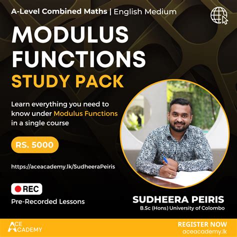 Modulus Functions මාපාංක ශ්‍රිත Comprehensive Study Pack Ace Academy