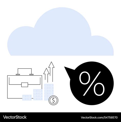 cloud computing with upward arrows briefcase vector image