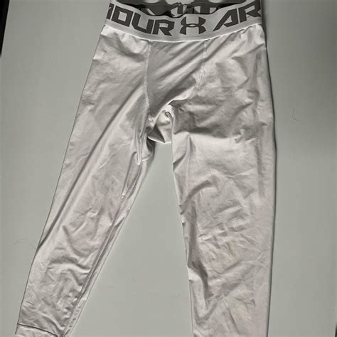 White Under Armor Compression Pants Depop