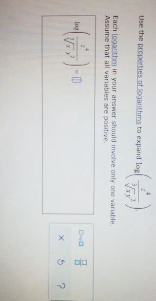 Solved Use The Properties Of Logarithms To Expand Log Each