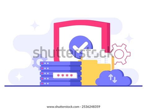 Database Protection Cyber Security Data Center Stock Vector Royalty