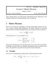 Master Theorem Simplifying Recurrence Relations Course Hero