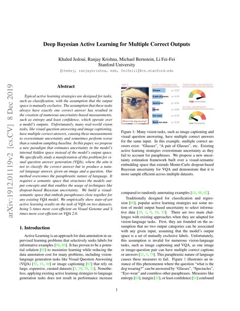 PDF Deep Bayesian Active Learning For Multiple Correct Outputs