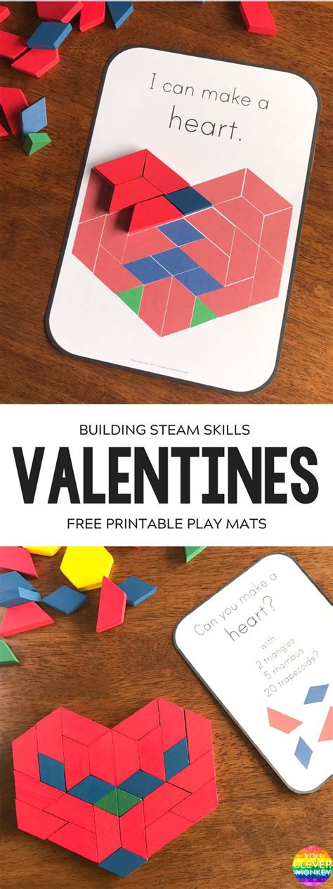 Valentines Day Steam Pattern Block Challenge Cards