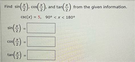 [solved] Find Sin Cos And Tan X From The Given Information 2