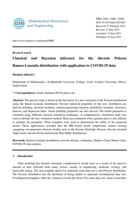 Pdf Classical And Bayesian Inference For The Discrete Poisson Ramos