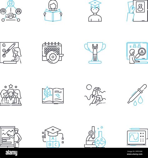 Cyber Academy Linear Icons Set Cybersecurity Nerking Coding Hacking Encryption Phishing