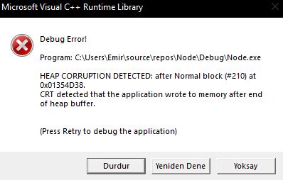 Exception C Debug Error HEAP CORRUPTION DETECTED Stack Overflow