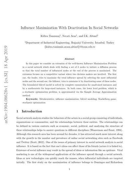 Pdf Influence Maximization With Deactivation In Social Networks