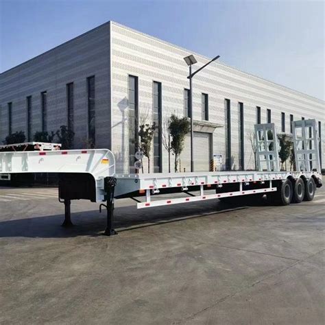 차량 마스터 40 Ft 40 톤 로더 연장 가능 50 톤 유압 3 축 저상 트럭 트레일러 로우보이 저상 반 트레일러 중국 모듈식 로베드 세미 트레일러 로우 베드 세미 트레일러