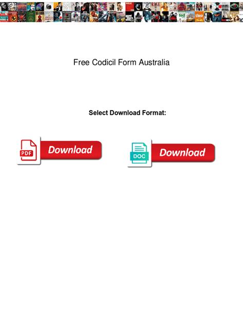 Fillable Online Free Codicil Form Australia Free Codicil Form