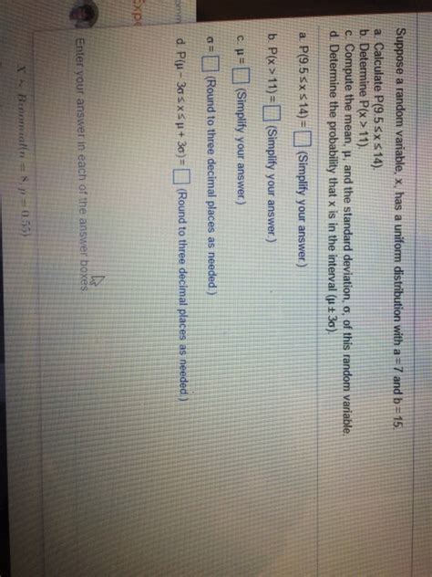 Solved Suppose A Random Variable X Has A Uniform