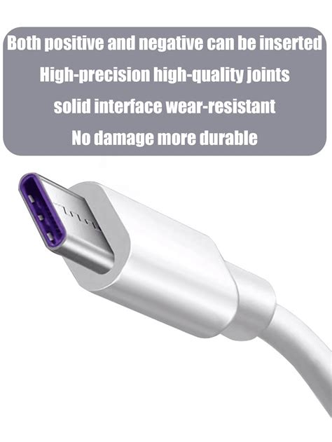 Usb To Type C Interface Data Cable Made Of Pvc Material White 0 3m