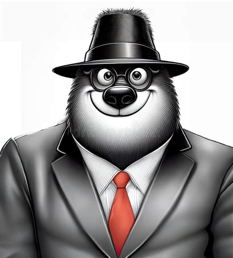 Portrait Of A Cheerful Cartoon Bear In A Jacket Stock Illustration Illustration Of Character
