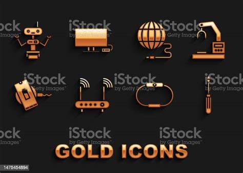 Set Router And Wifi Signal Robotic Robot Arm Hand Factory Screwdriver Smartwatch Wireless