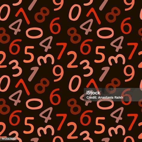 단색 숫자의 원활한 패턴 만화 스타일의 손으로 그린 요소 밝은 아라비아 숫자 학교 지식 수학 아이들 공부 귀여운 숫자 0에 대한 스톡 벡터 아트 및 기타 이미지 Istock