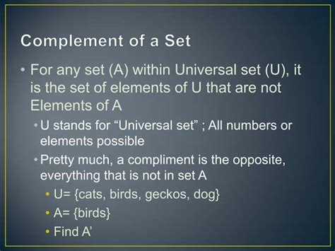 Sets Subsets Compliments Pptx