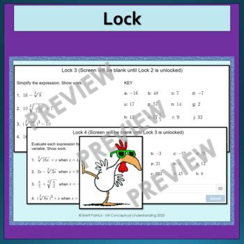 Simplifying Radicals Square Roots And Cube Roots Escape Room Activity BUNDLE