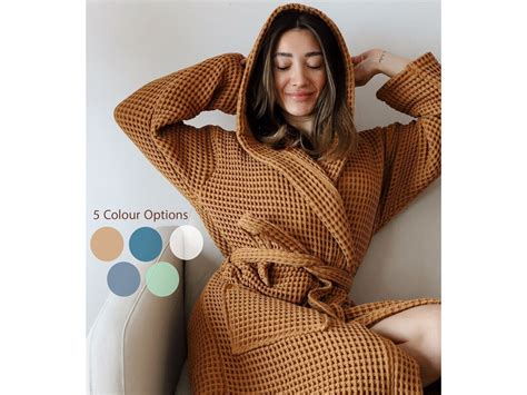 Waffle Unisex Robe Cotton Bathrobe Waffle Robe Bridesmaid Etsy