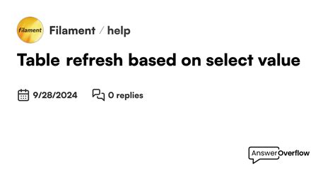 Table Refresh Based On Select Value Filament