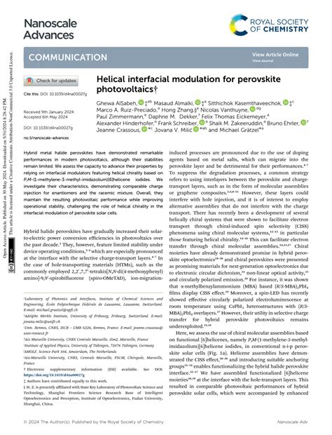 Pdf Helical Interfacial Modulation For Perovskite Photovoltaics