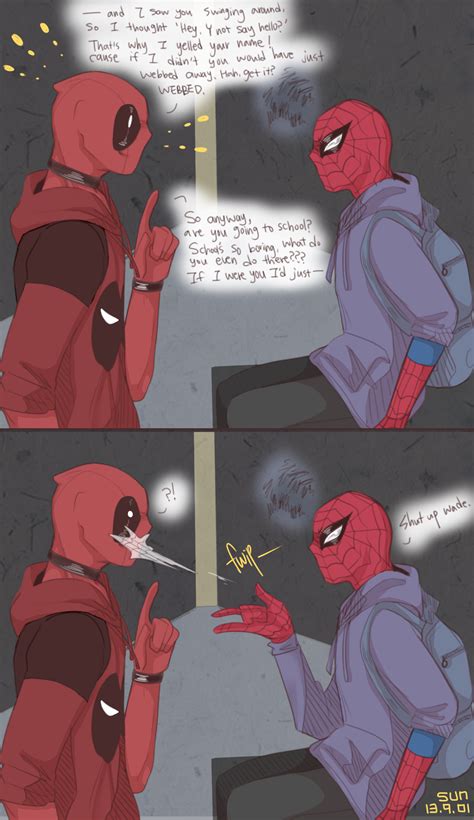 Spideypool By Sun On DeviantArt Spideypool Deadpool And Spiderman Marvel Deadpool