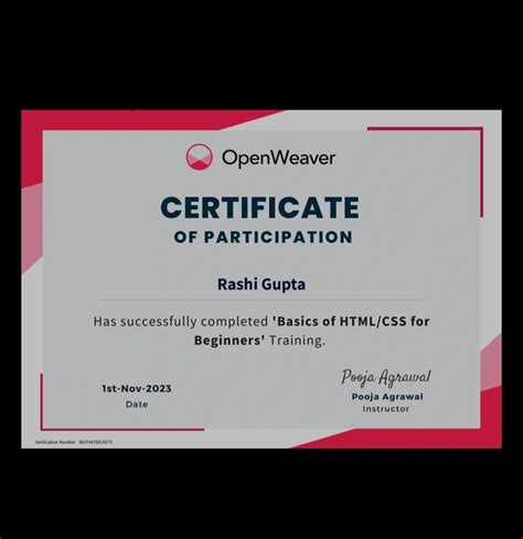 Finally I Am Certified In Basic Htmlcss Rashi Gupta