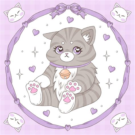 손으로 그린 뚱뚱한 고양이 만화 그림 무료 벡터