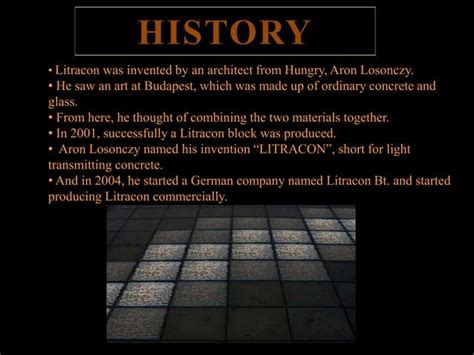 Litracon Light Transmitting Concrete Pptx