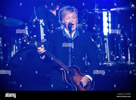 Manchester 14 December 2024 Sir Paul Mccartney Performing On Stage At