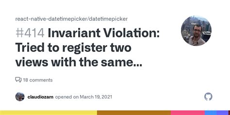 Invariant Violation Tried To Register Two Views With The Same Name Rndatetimepicker · Issue
