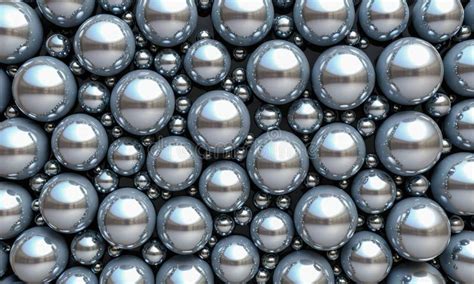 Metallic Spheres Reflecting Light Gather In An Intricate Arrangement Addition Of Smaller