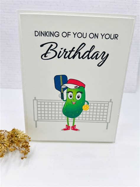 Happy Birthday Pickleball Card With Birthday Card For Her With Cute