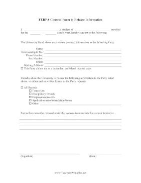 Ferpa Consent Form