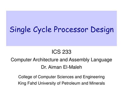 ppt single cycle processor design powerpoint presentation free